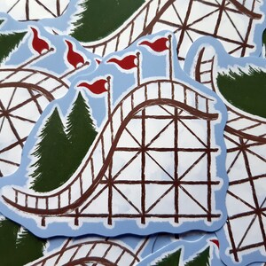 Classic Wooden Rollercoaster Sticker, Roller Coaster Stickers for Water ...