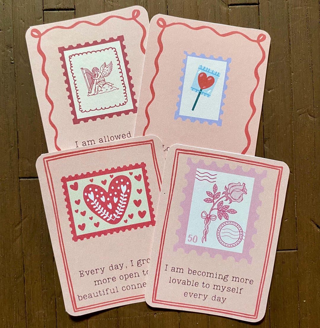 36 Valentine Day Affirmation Cards |self Care | DIGITAL PDF DOWNLOAD - Etsy