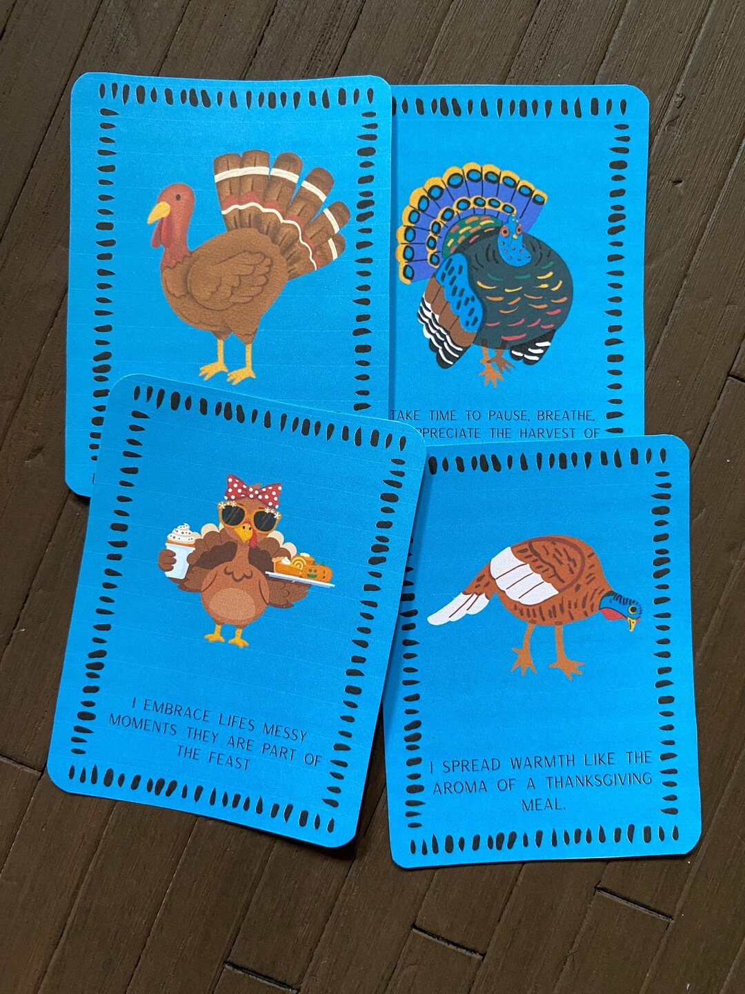 36 Day Thankful Turkey Affirmation Cards |self Care | DIGITAL PDF ...