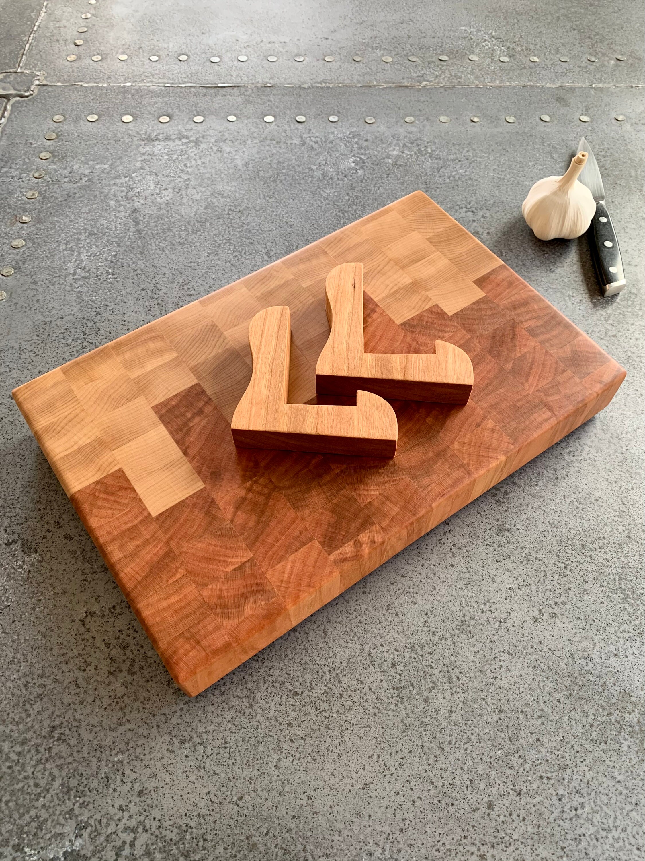 Cherry and Maple End Grain Wooden Cutting Board / Chopping | Etsy