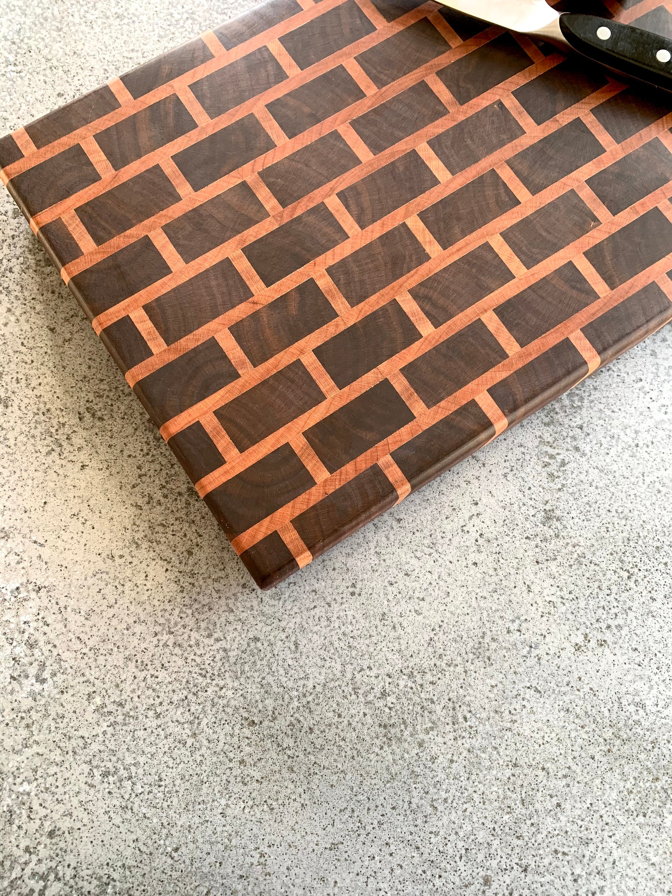 Black Walnut Brick Pattern End Grain Cutting Board Wooden | Etsy