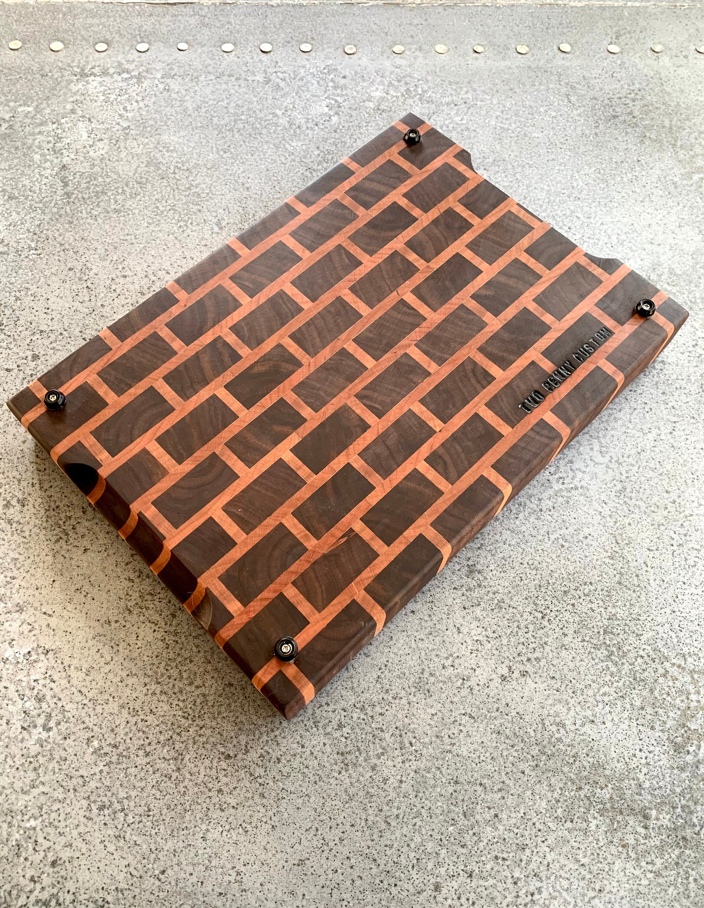 Black Walnut Brick Pattern End Grain Cutting Board Wooden | Etsy