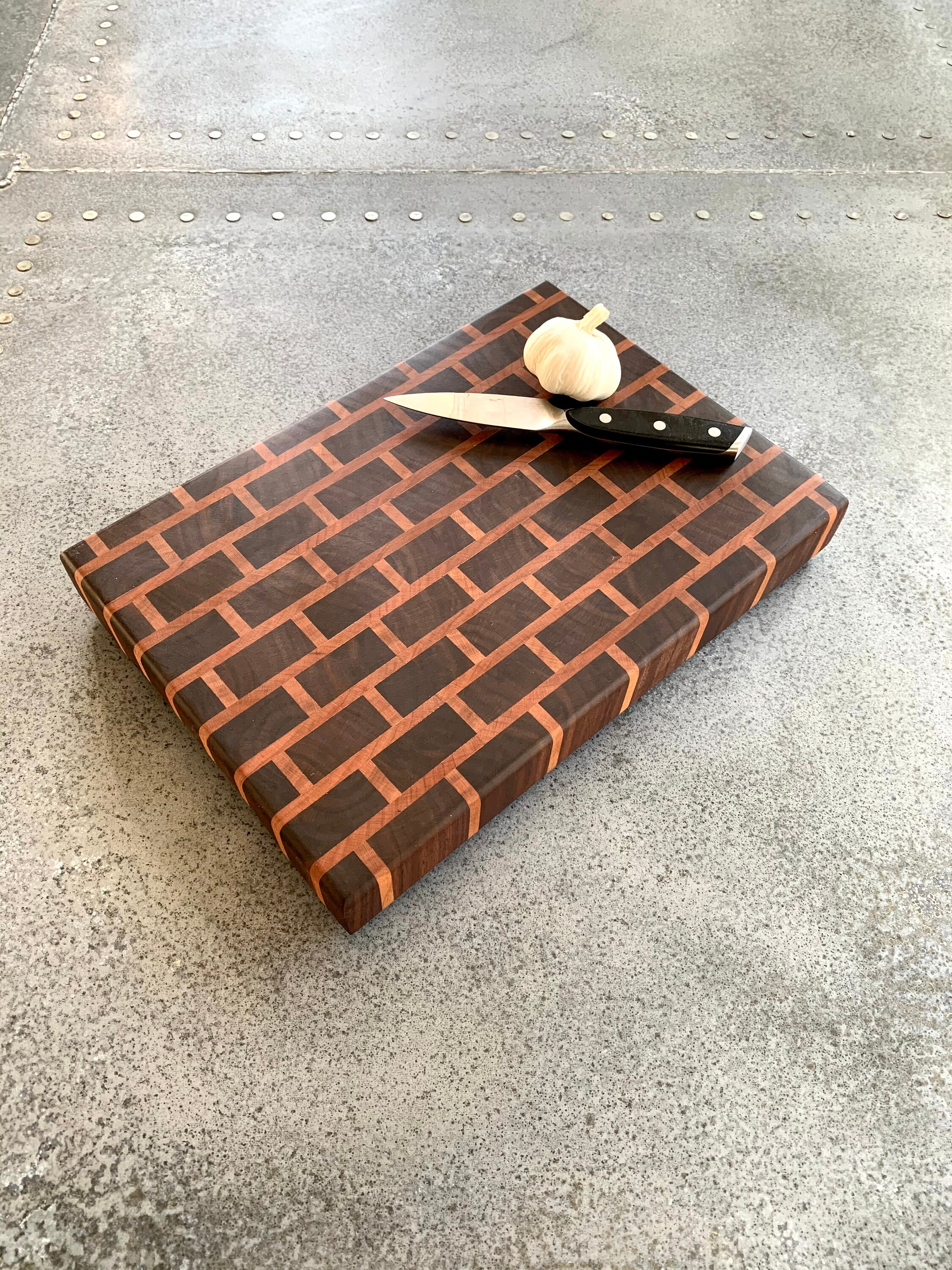 Black Walnut Brick Pattern End Grain Cutting Board Wooden | Etsy