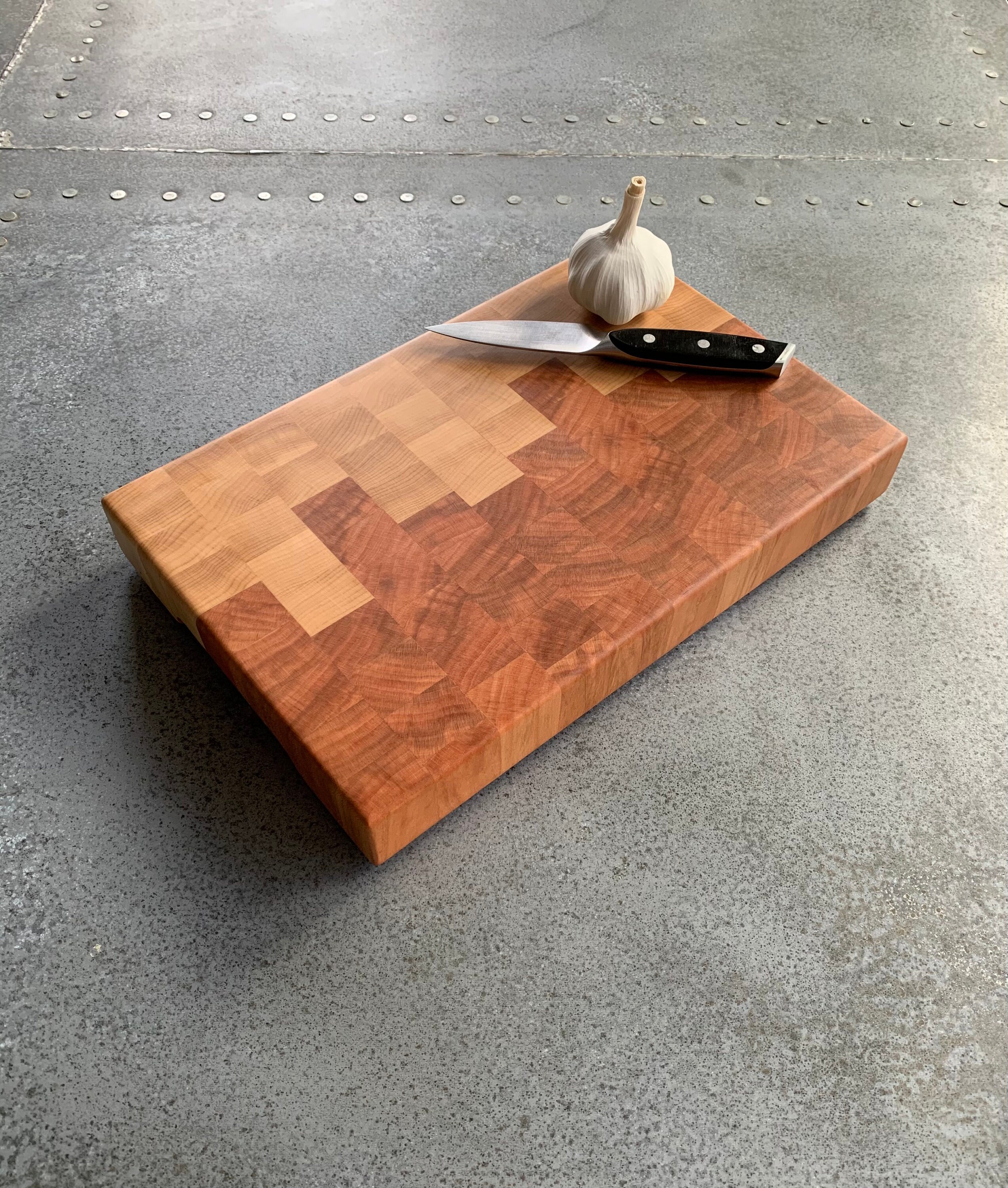 Cherry and Maple End Grain Wooden Cutting Board / Chopping | Etsy