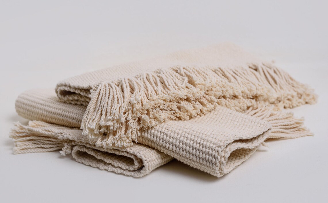 Handmade Cotton Placemats With Tassels Set of 6 Natural - Etsy