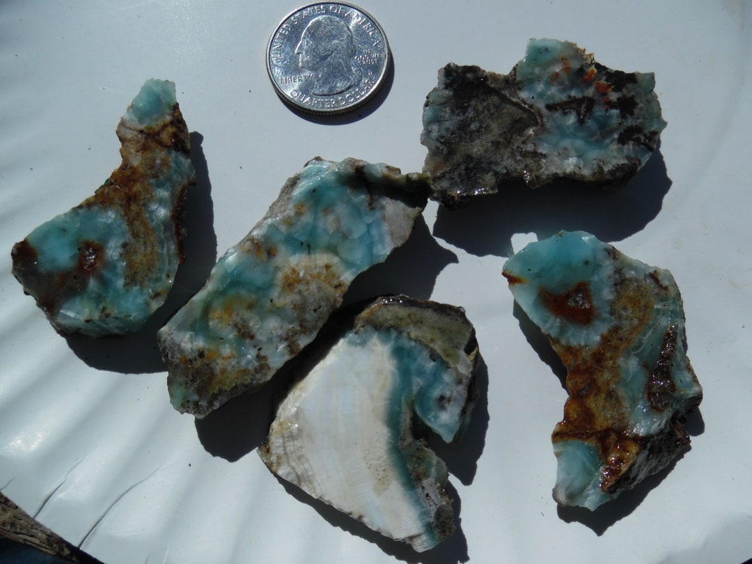 5 Hemimorphite Slabs From 79 Mine in Arizona - Etsy