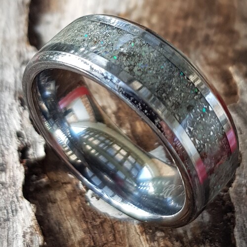 Meteorite Glow Ring. Set With Genuine Meteorite Dust in - Etsy