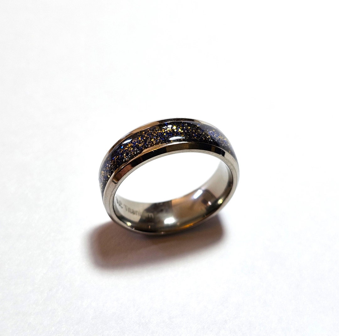Handmade Meteorite Ring. Set With Genuine Meteorite Dust - Etsy