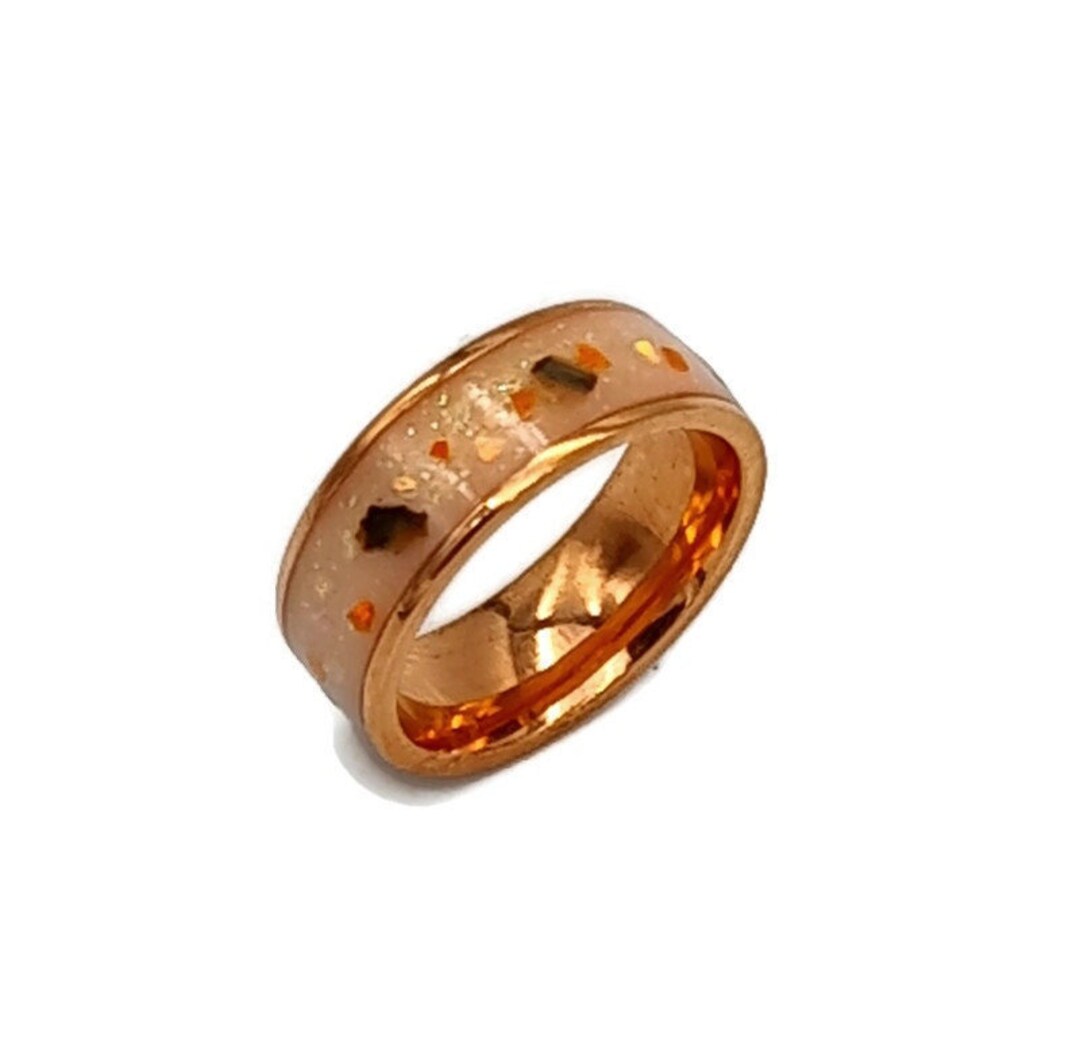 Opal Copper Ring: Mammoth Tooth Wedding Band - Etsy