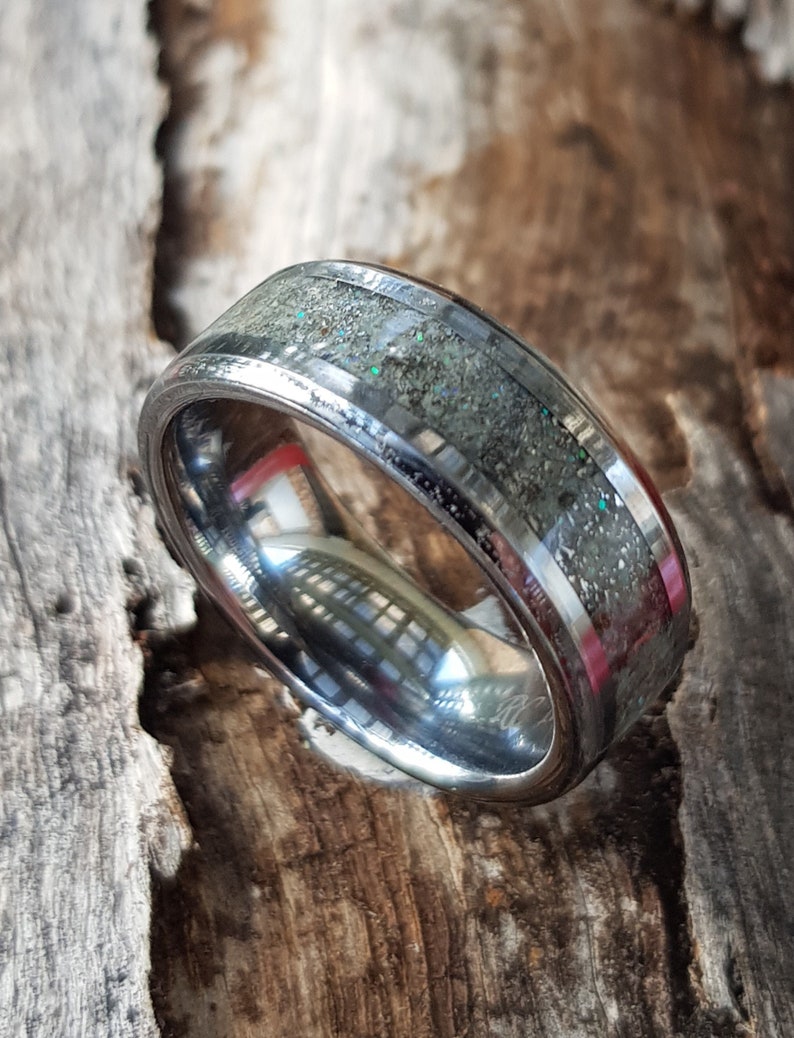 Meteorite Glow Ring. Set With Genuine Meteorite Dust in - Etsy