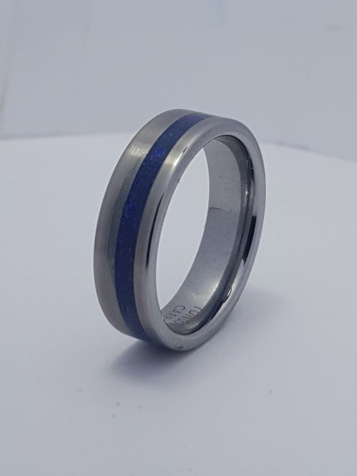 Lapis handmade tungsten ring Lapis wedding band. | Etsy