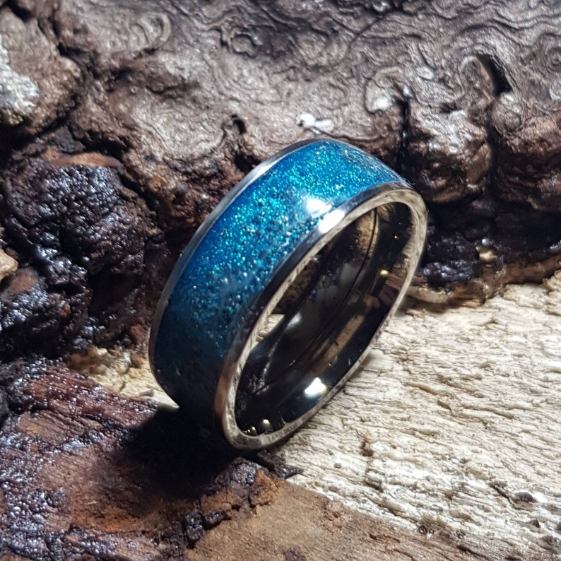 Handmade Meteorite Titanium ring. Set with genuine meteorite | Etsy