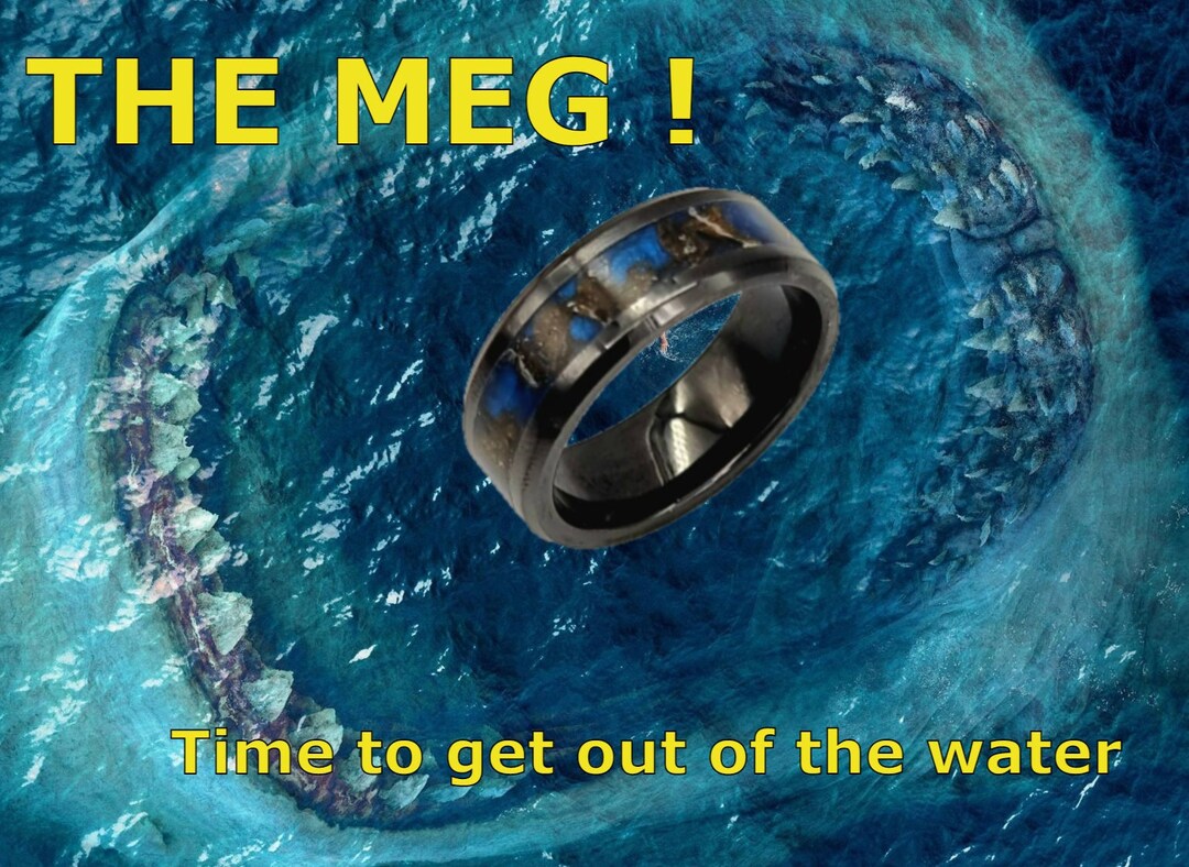 Megalodon Black Ceramic Ring - the MEG - Etsy