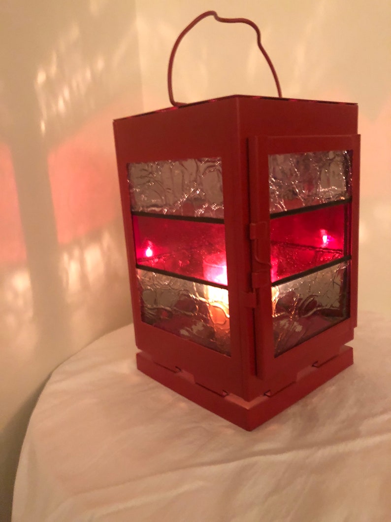 Original Handmade Stained Glass Panels in Manufactured Red Metal ...