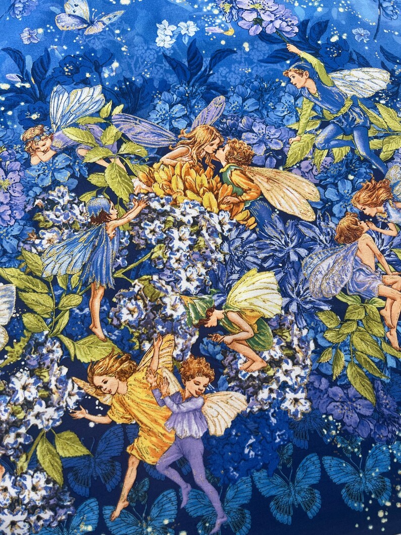 Dusk Fairies Boarder - Cicely Mary Barker - Michael Miller 100% Cotton ...