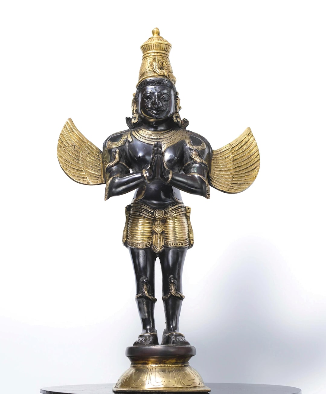 22-inch Brass Lord Garuda Statue in Black or Brown Finish, Garuda Dev ...