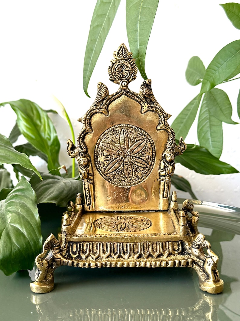 Handcrafted Brass God Singhasan 20CM Vintage Home Mandir for Pooja Room ...