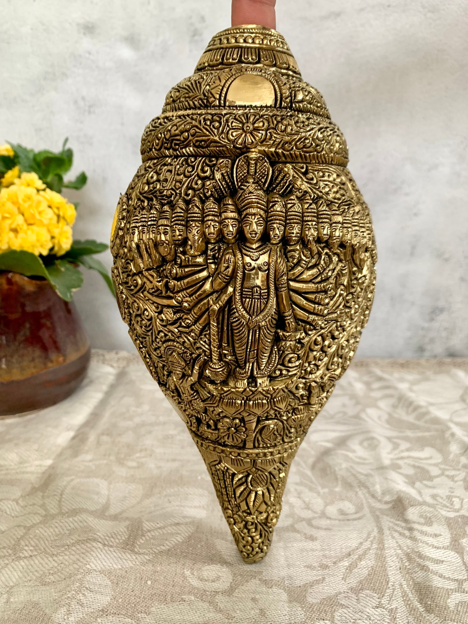 Brass Vishwaroopam Shanku Wall Hanging Sacred Emblem of Lord Vishnu ...
