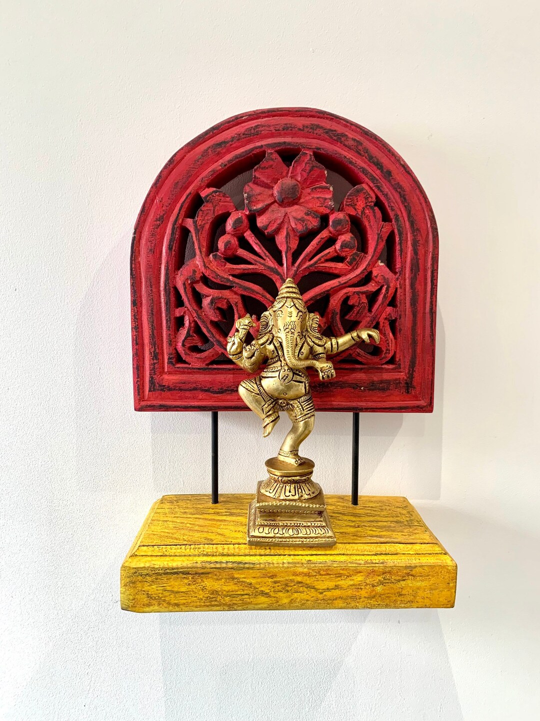Distressed Red Wooden Wall Hanging Frame With Brass Lord - Etsy
