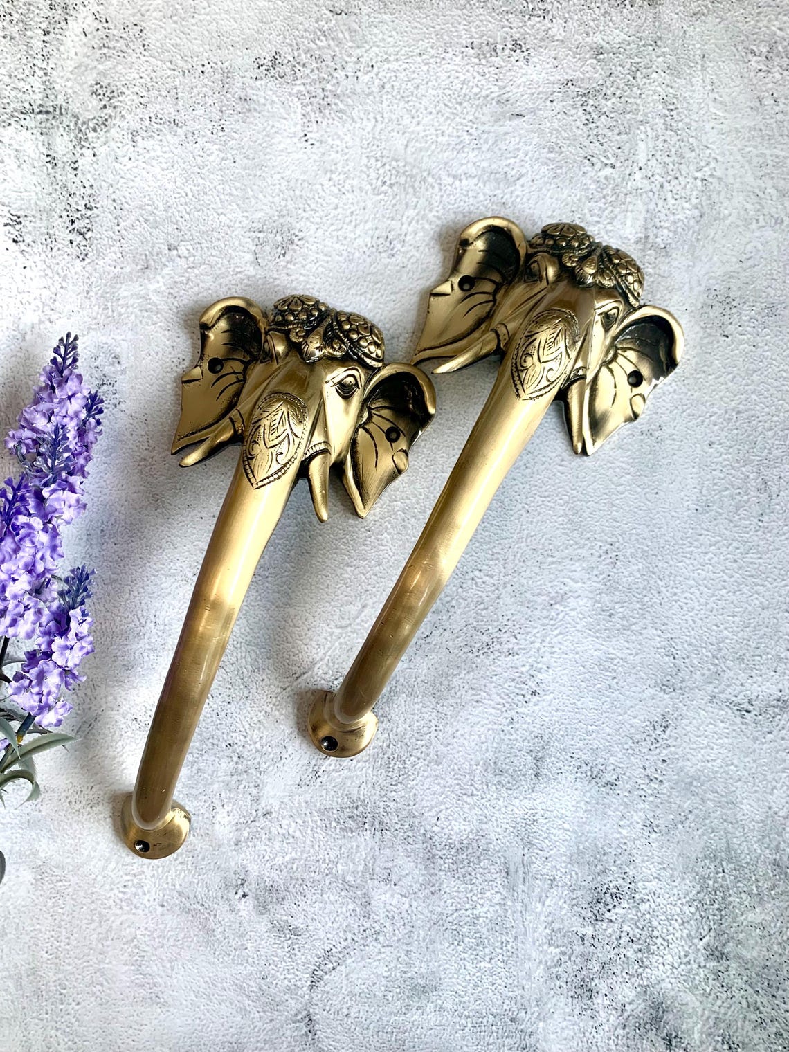 Brass 11" Inch Heavy Ganesha Door Handles,large Antique Main Door ...