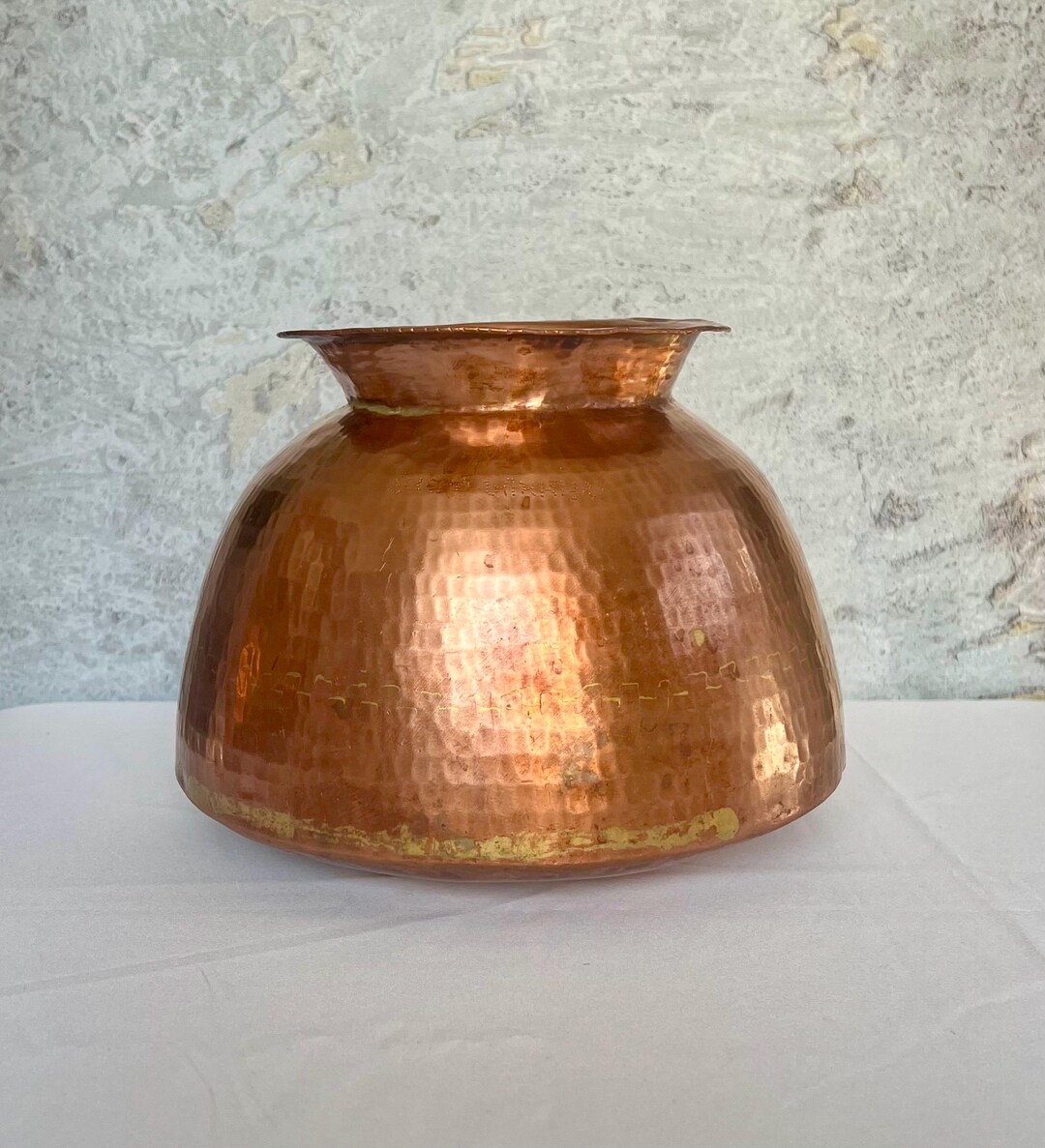Large Vintage Copper Planter in Hammered Finish, Vintage Rare Copper ...