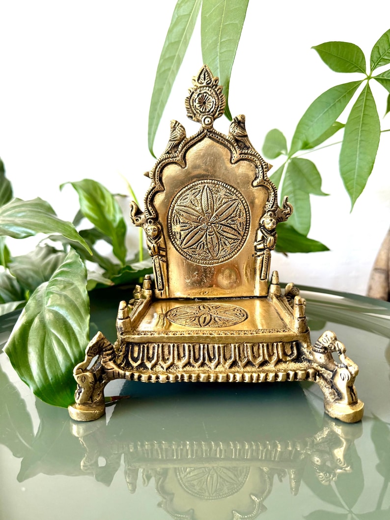 Handcrafted Brass God Singhasan 20CM Vintage Home Mandir for Pooja Room ...