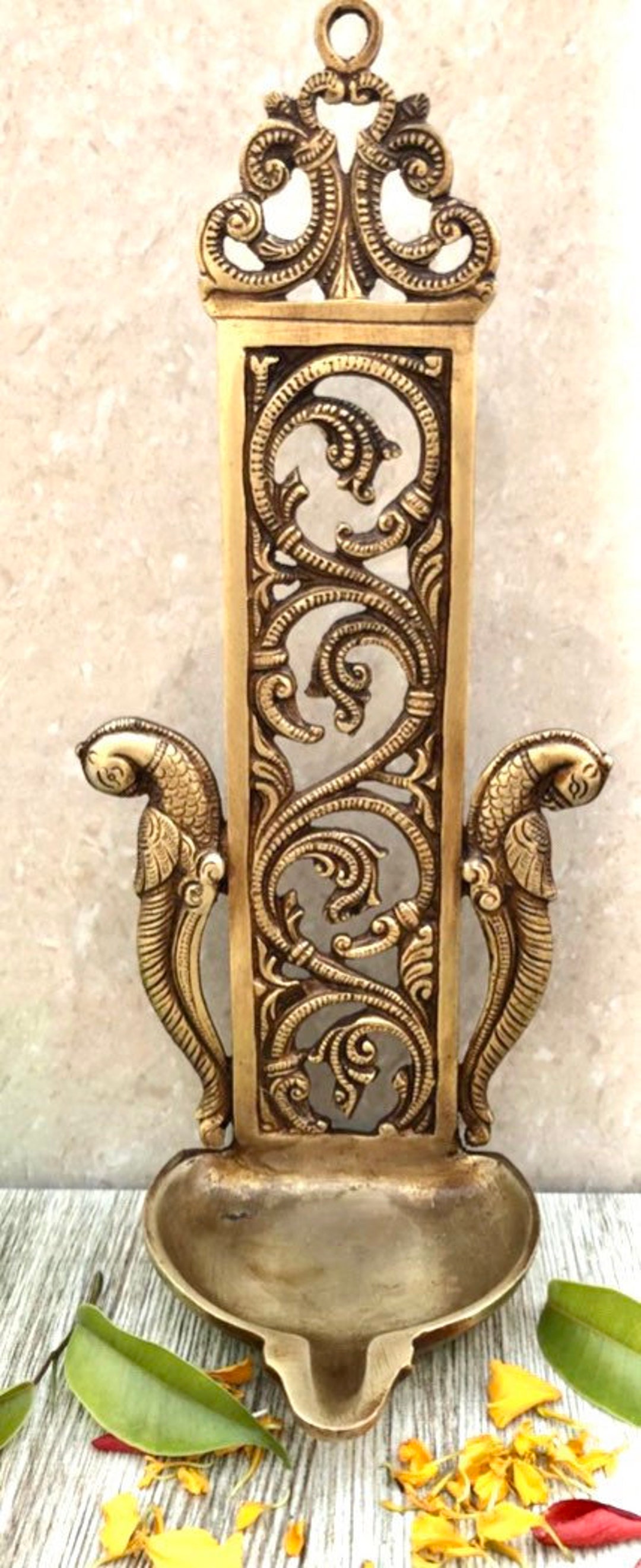 Brass Wall Hanging Diya Oil and Wick Diyas Diwali Decoration - Etsy UK