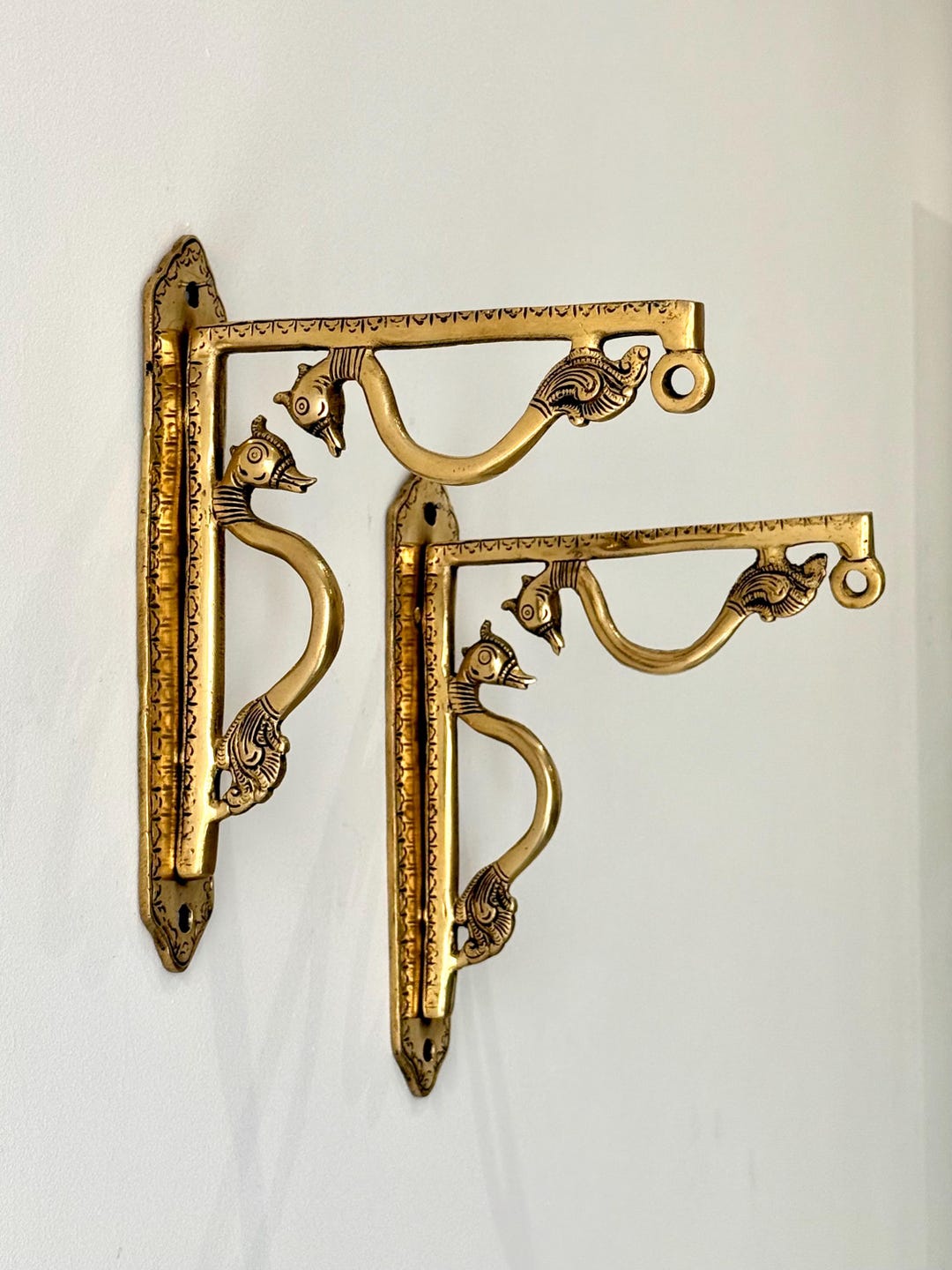 9" Brass Peacock Mount Bracket; Brass Mount Bracket; Mount Bracket ...