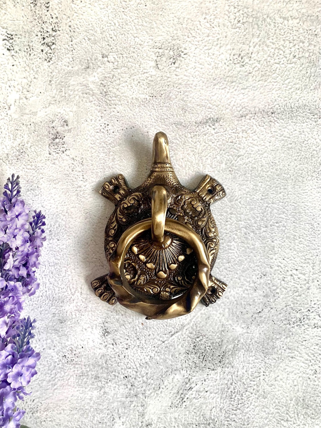 Brass Sea Turtle Door Knocker - Nautical Decor for Sea Lovers Unique ...