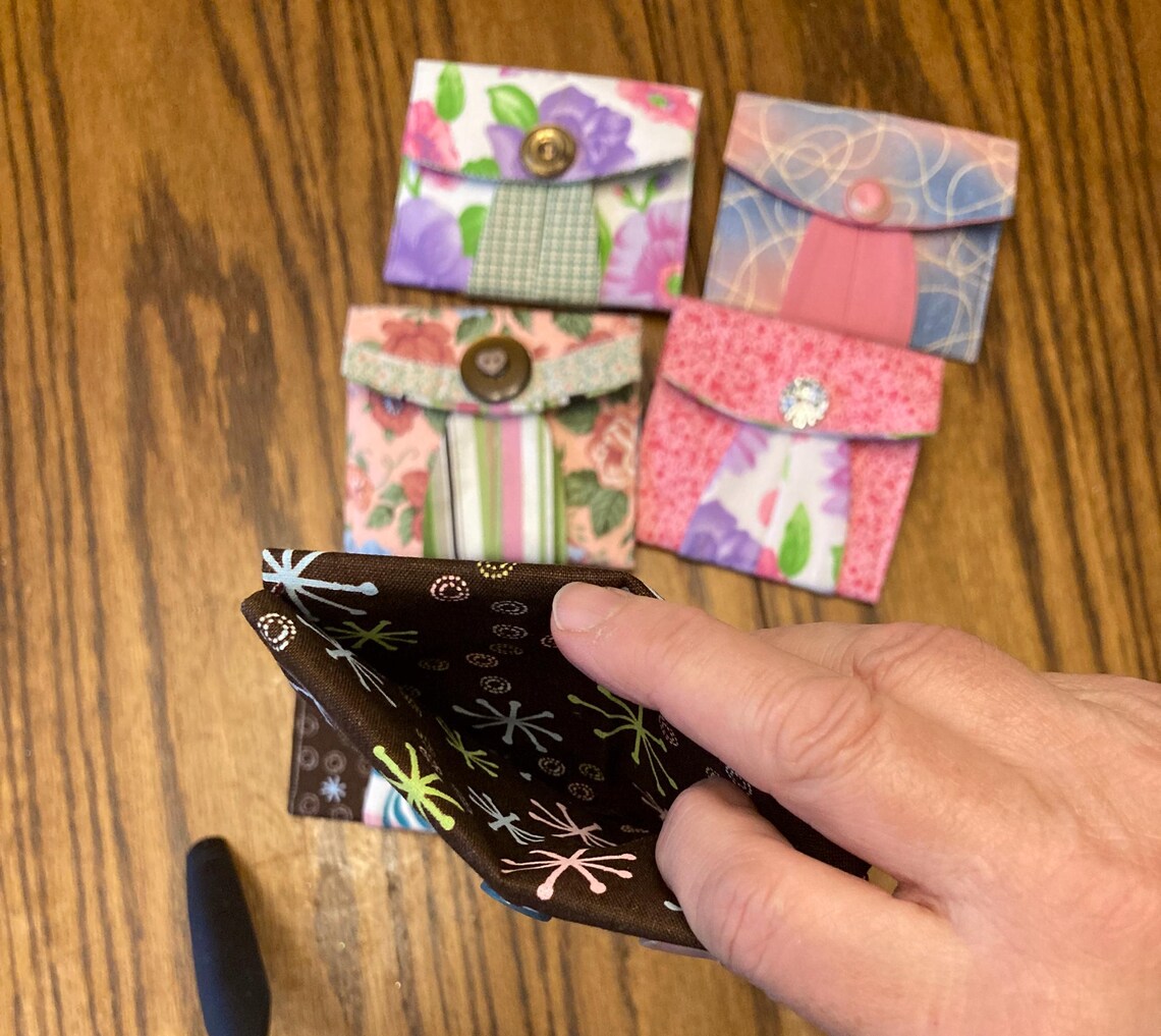 Cloth Wallet, Three Pockets, Velcro Closures, Machine Sewn Cotton ...