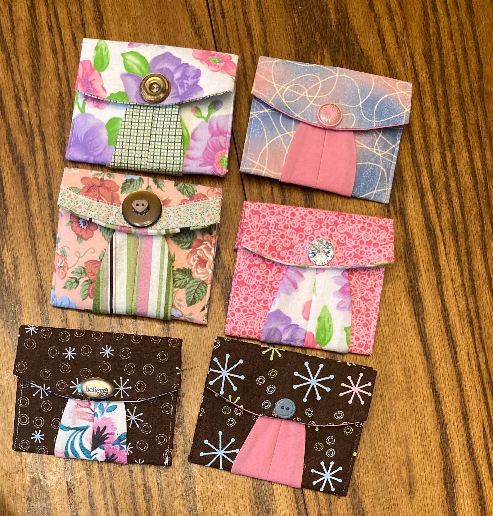 Cloth Wallet, Three Pockets, Velcro Closures, Machine Sewn Cotton ...