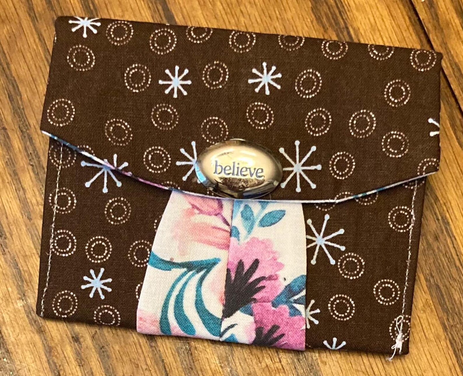 Cloth Wallet, Three Pockets, Velcro Closures, Machine Sewn Cotton ...