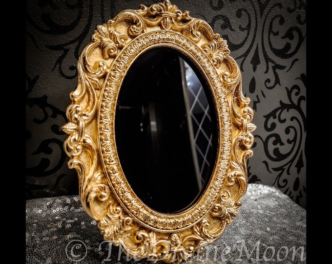 Gold and Black Vintage Scrying Mirror - Fortune Telling - Psychic ...