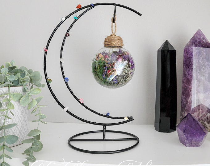 Crystal Witch Ball Stand - Ornament Stand - Crystal Decor - Moon Decor ...