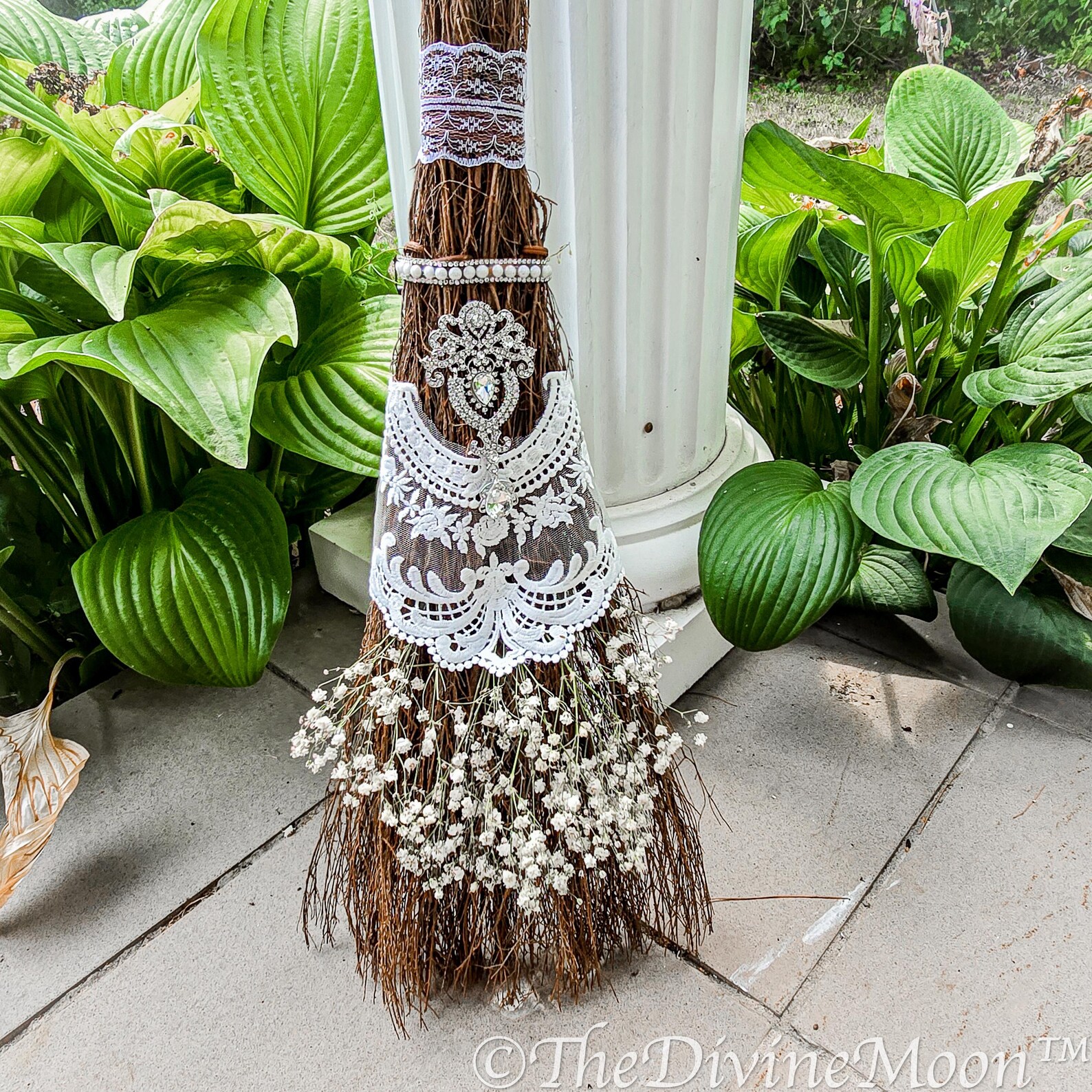 Love Wedding Broom, Jump the Broom, Life Size Crystal Altar Witch Broom ...