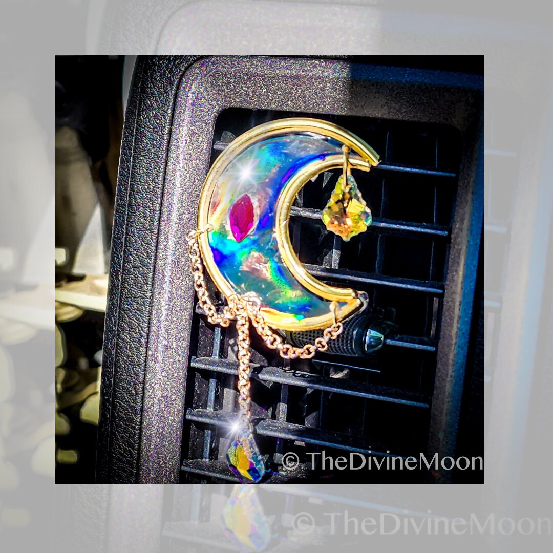 Moon Crystal Car Vent Clip Charm, Moon Dreamcatcher Car Vent Clip, Car ...