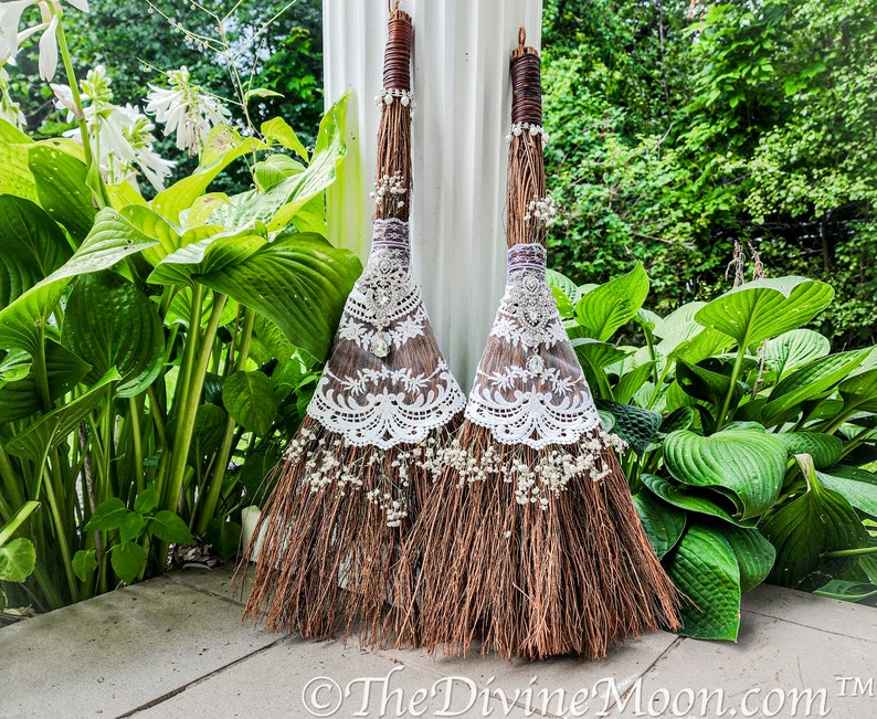 Love Wedding Broom, Jump the Broom, Life Size Crystal Altar Witch Broom ...