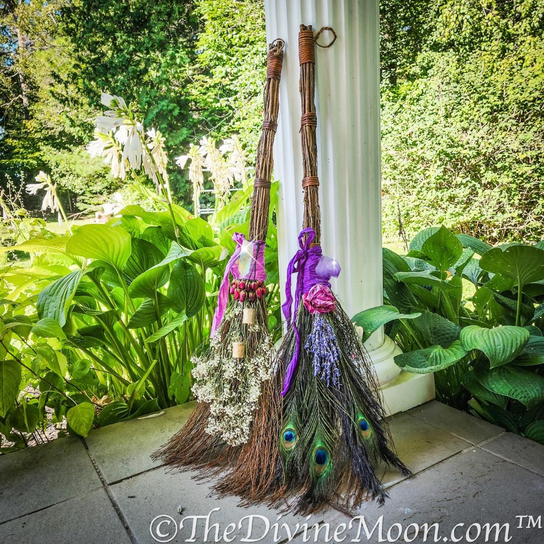 Life Size Crystal Altar Witch Broom / Besom, Protection, Warding, Altar ...
