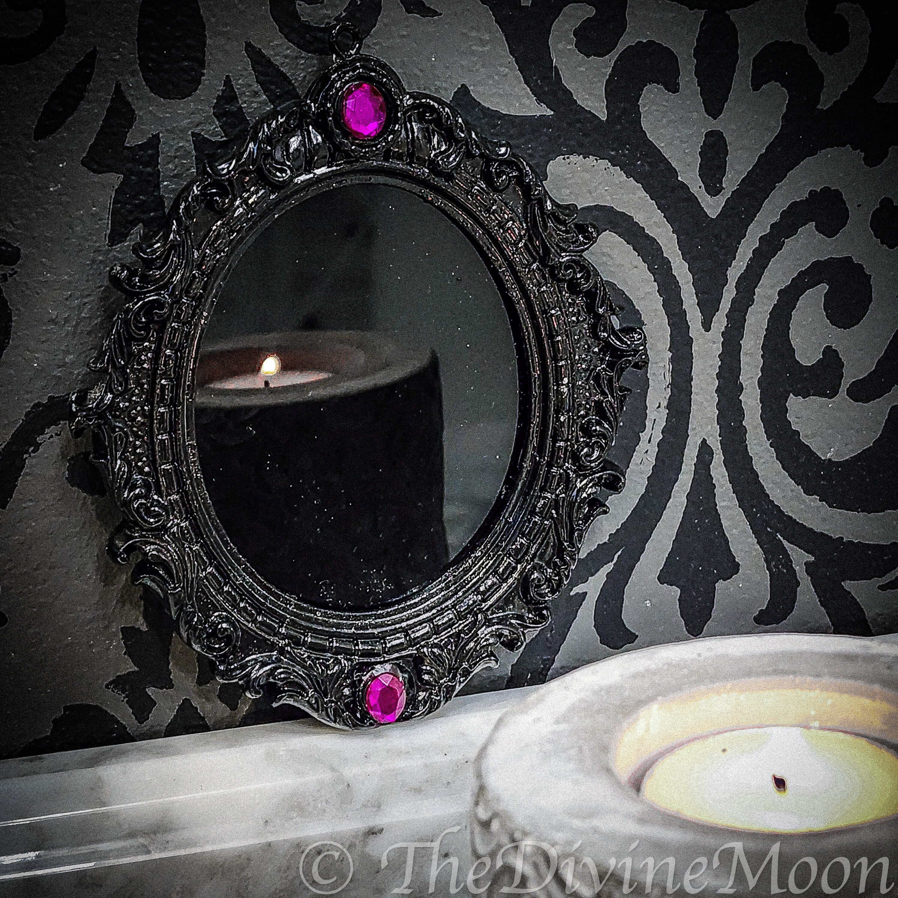 Antique Vintage Scrying Mirror - Fortune Telling - Psychic - Divination ...