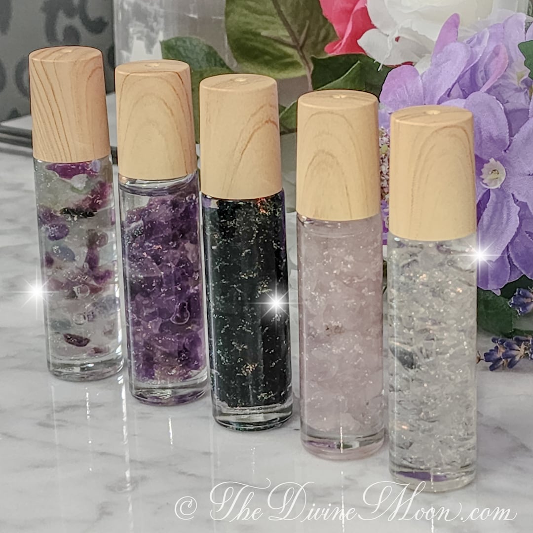 Crystal Infused Rollerball Iridescent Shimmer Oil With Ylang-ylang ...