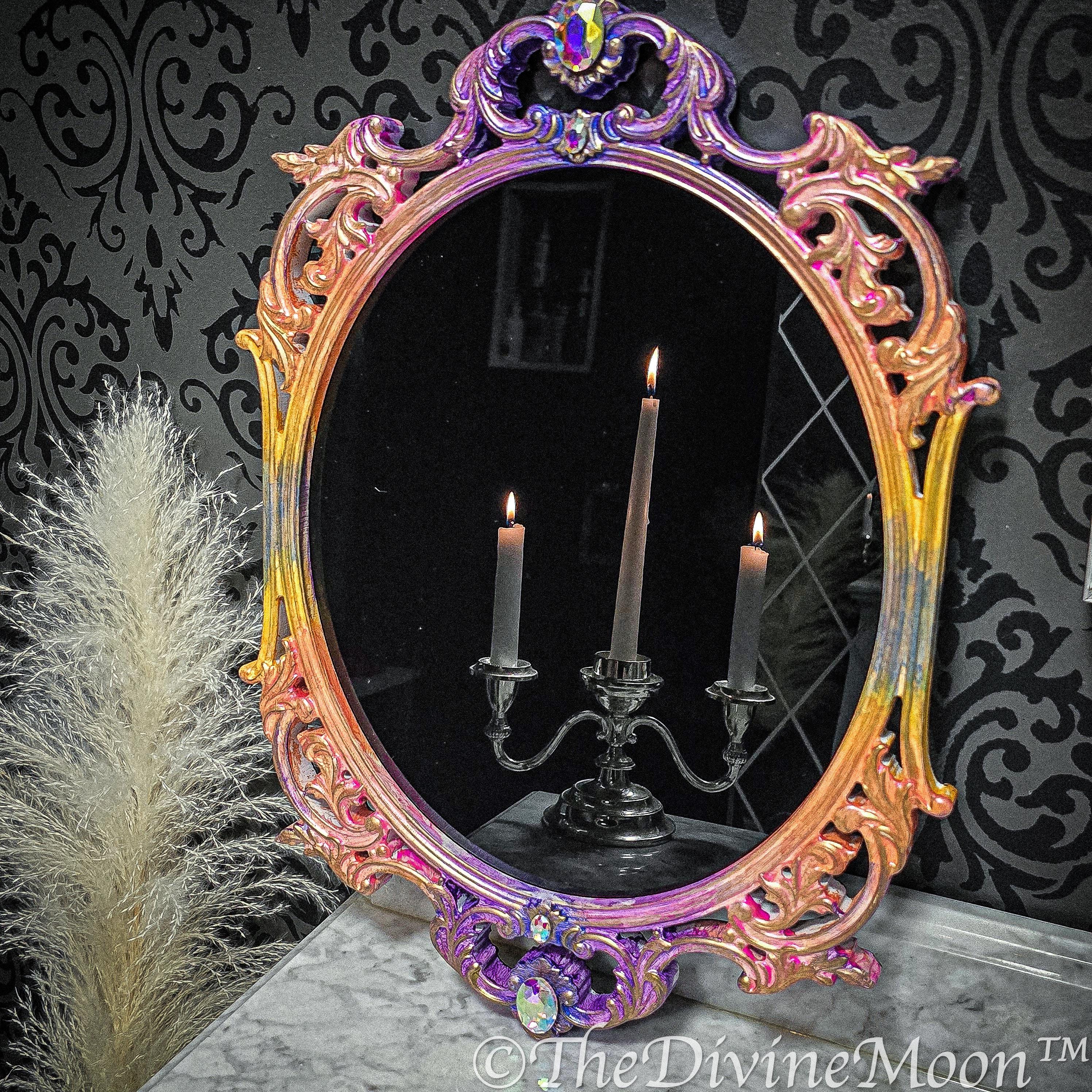 Gothic Rainbow Scrying Mirror – Iridescent Baroque Witch Mirror ...