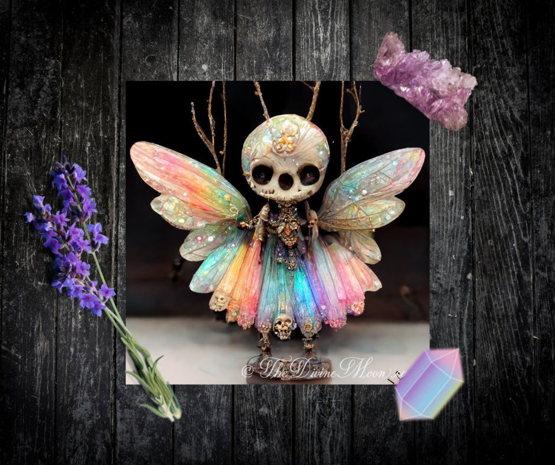 Dark Little Fairy Art Prints by the Divine Moon - Iridescent - Digital ...