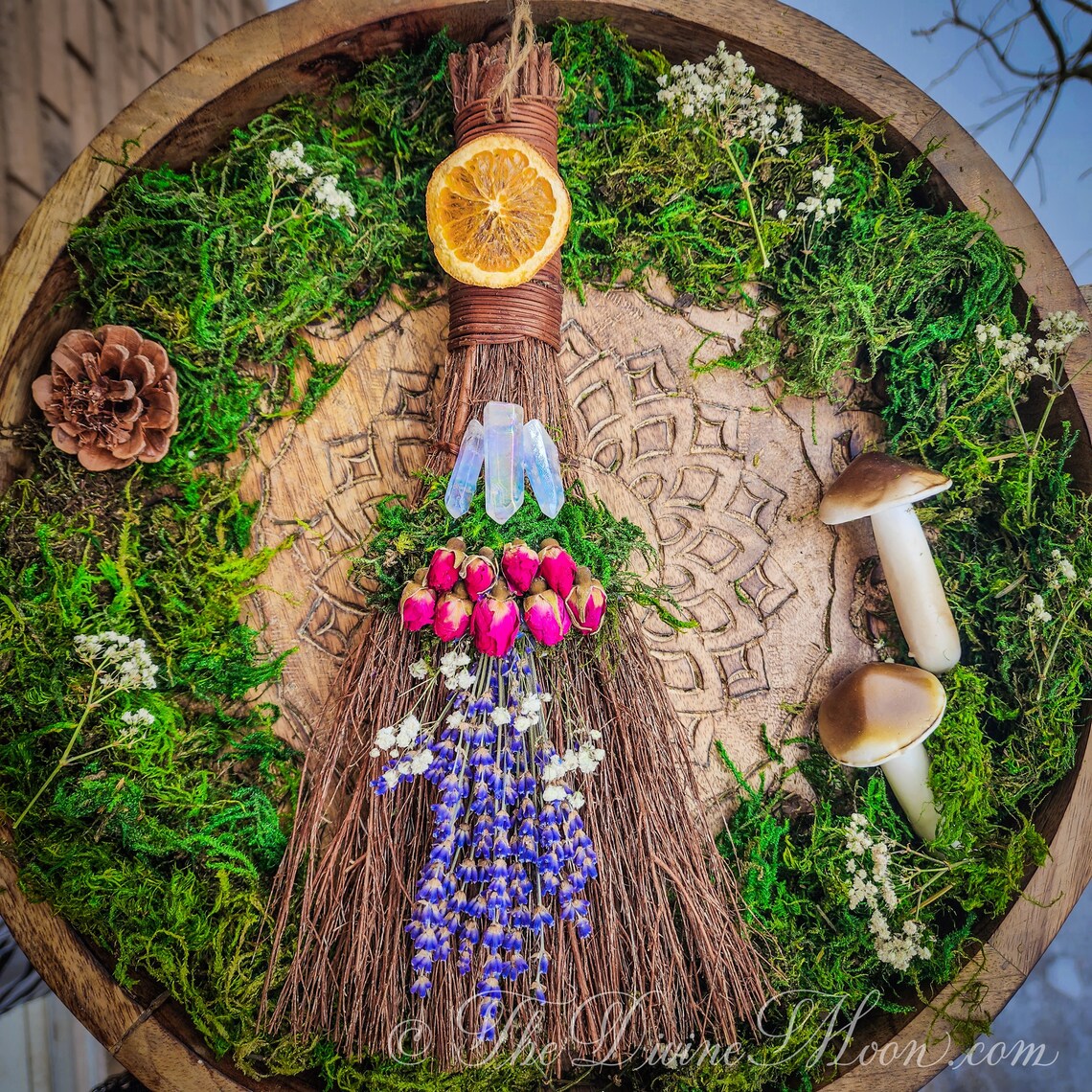 Crystal Altar Orange Cinnamon Witch Broom / Besom, Protection, Warding ...