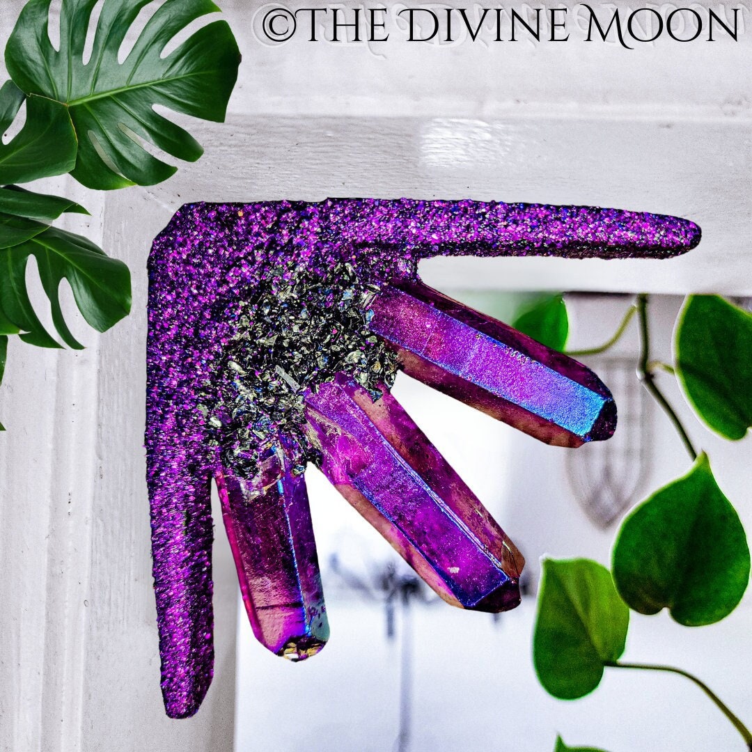 Purple Aura Quartz Crystal Cluster for Corner Way, Crystal Corner ...