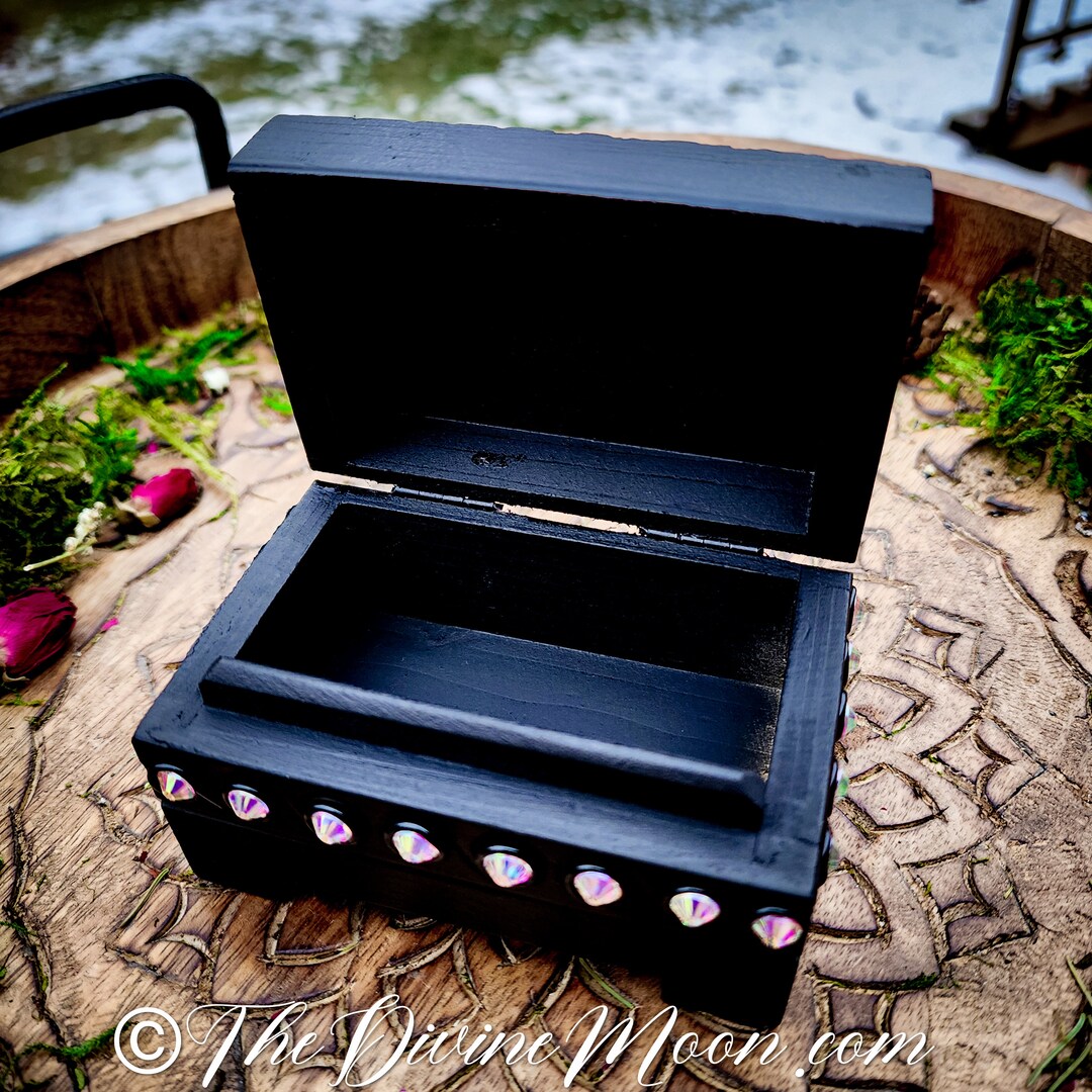 Gothic Glam Vintage Black Trinket Box - Storage Box - Altar Tools ...