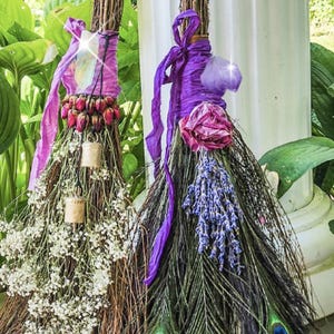 Life Size Crystal Altar Witch Broom / Besom, Protection, Warding, Altar ...