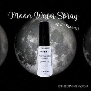 Moon Water Spray of 12 Full Moons Charged Moon Water in Glass Bottle ...