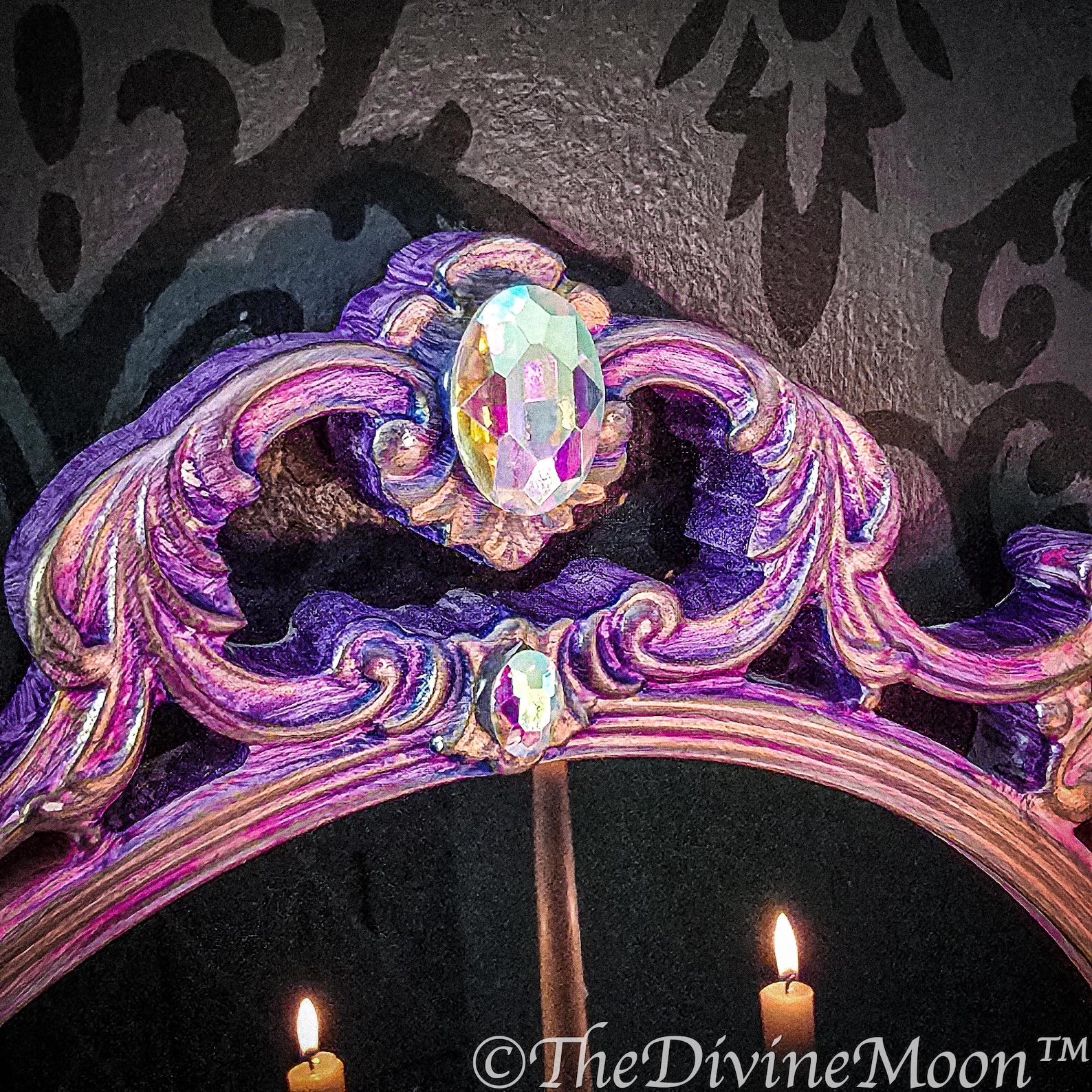 Gothic Rainbow Scrying Mirror – Iridescent Baroque Witch Mirror ...