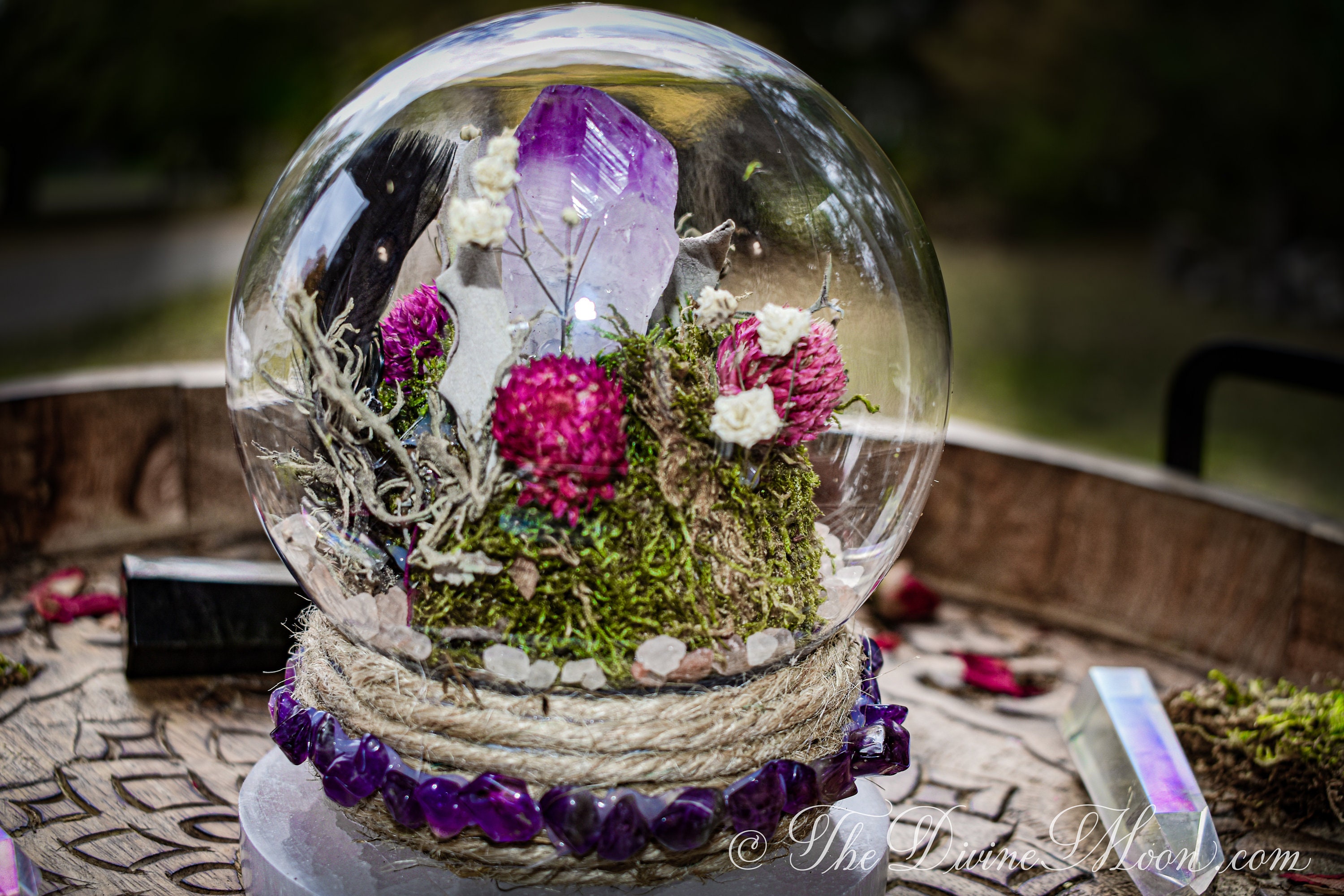 Amethyst Crystal Ball Globe - Witch Ball - Home Blessing Ball - Home ...