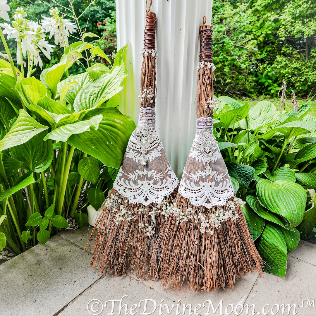 Love Wedding Broom, Jump the Broom, Life Size Crystal Altar Witch Broom ...